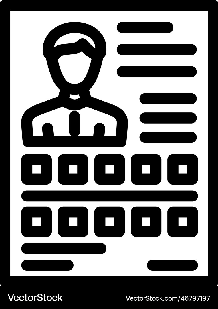 Mugshot profile criminal line icon Royalty Free Vector Image