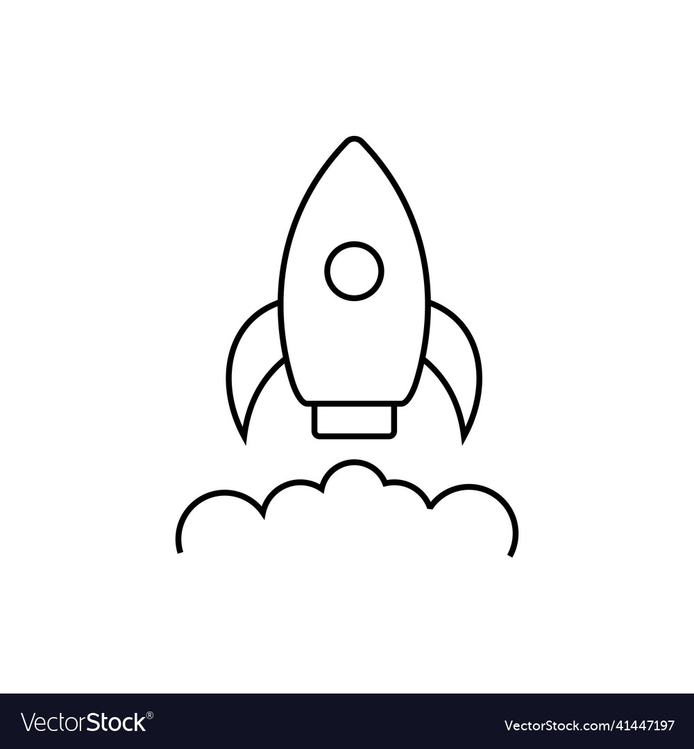 Rocket launch icon spaceship startup sign Vector Image