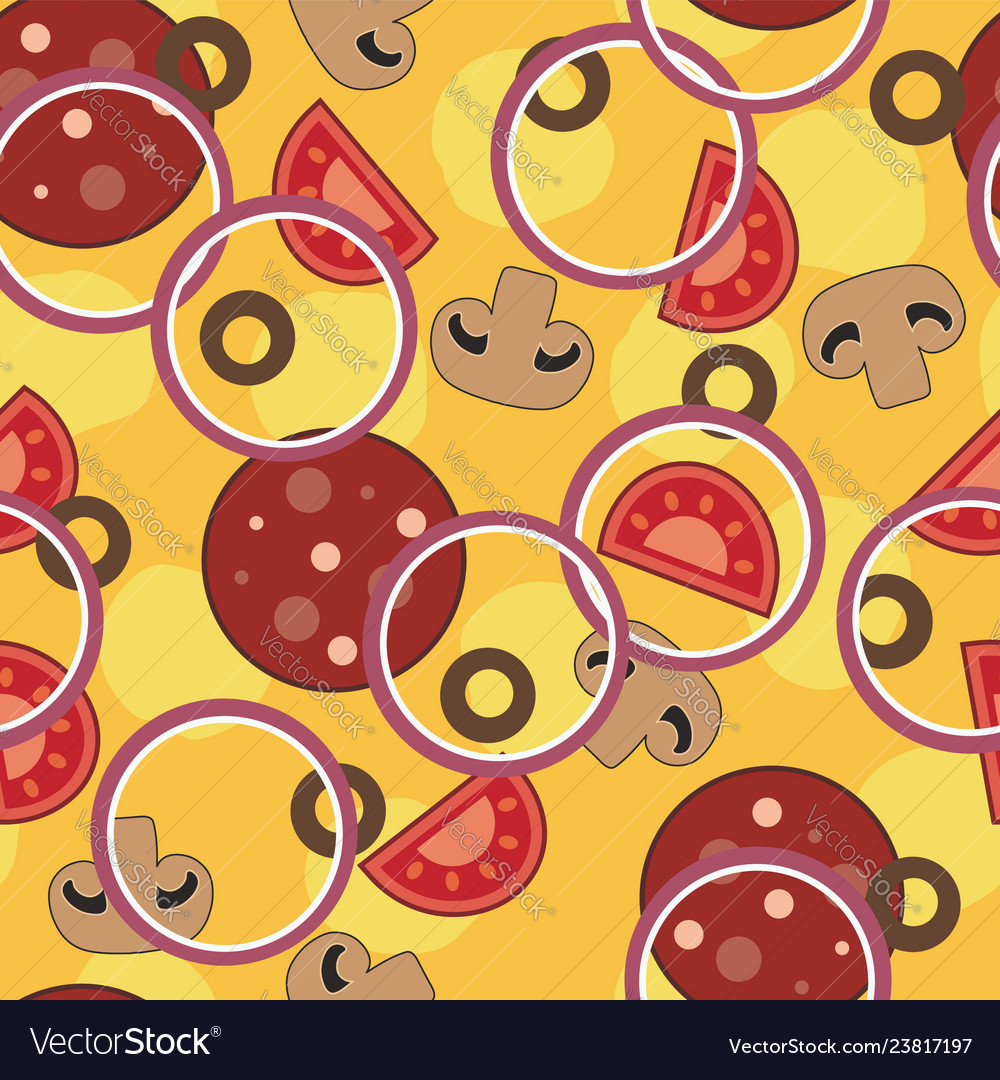 Seamless pizza pattern Royalty Free Vector Image