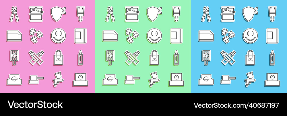 Set line spray can nozzle cap marker pen spiral Vector Image