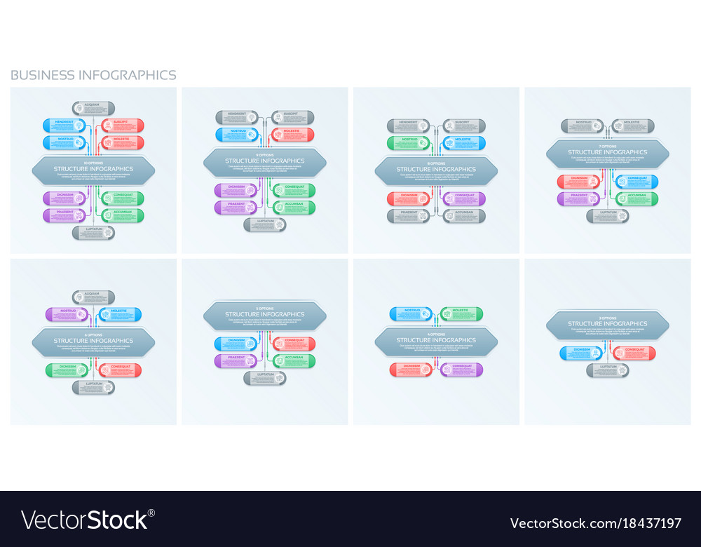 Set of infographics template with structure Vector Image