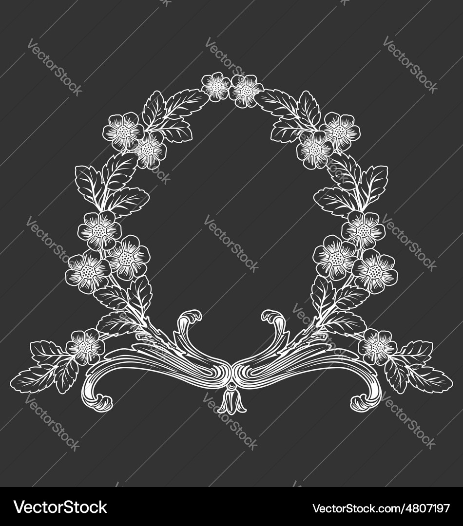 Vintage floral laurel Royalty Free Vector Image
