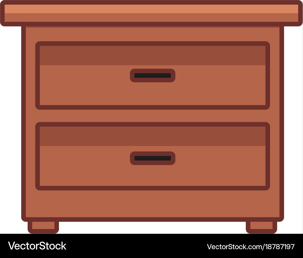 Wooden drawer funiture Royalty Free Vector Image