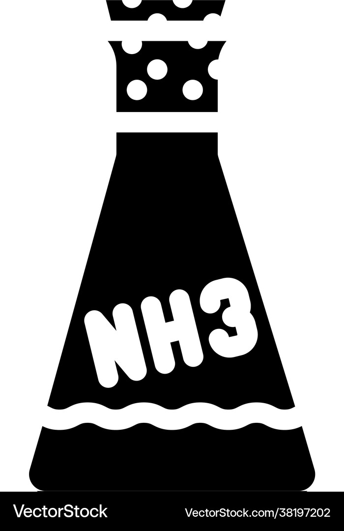 Ammonia chemical flask glyph icon Royalty Free Vector Image