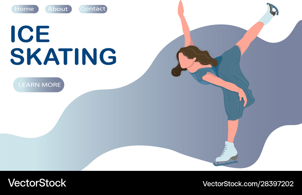 Figure skating cute girl training on ice Vector Image