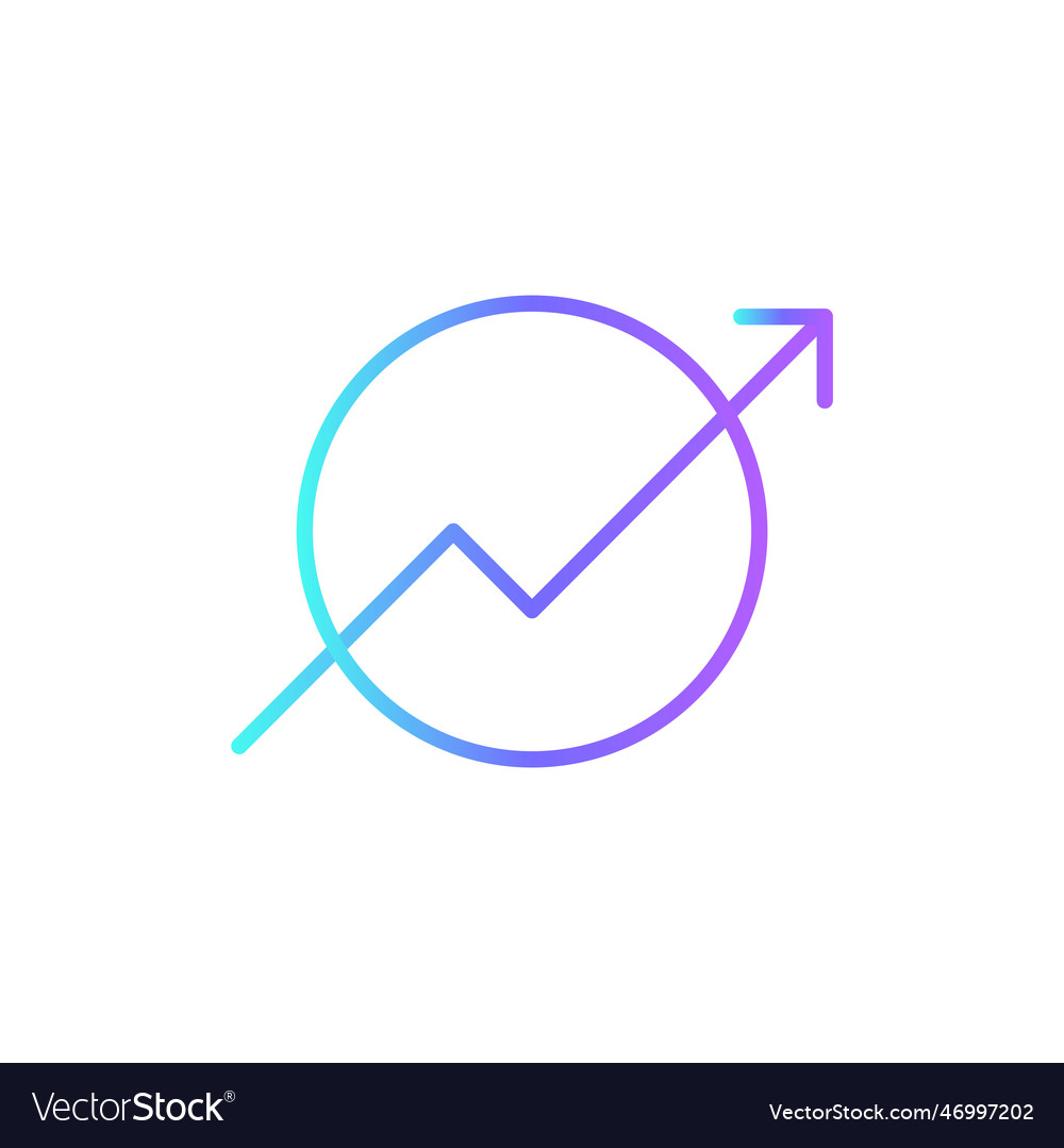 Growth data analysis icon with blue duotone style Vector Image