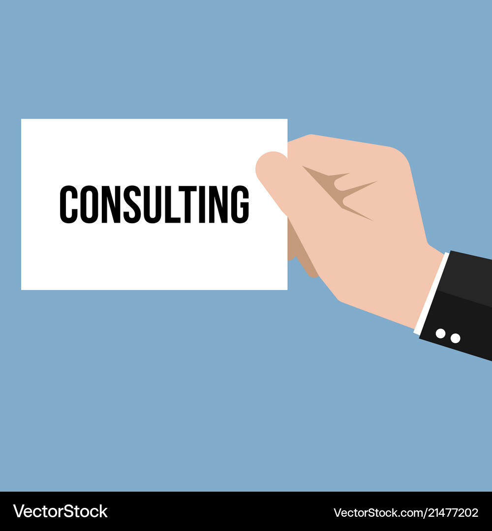 Man showing paper consulting text Royalty Free Vector Image