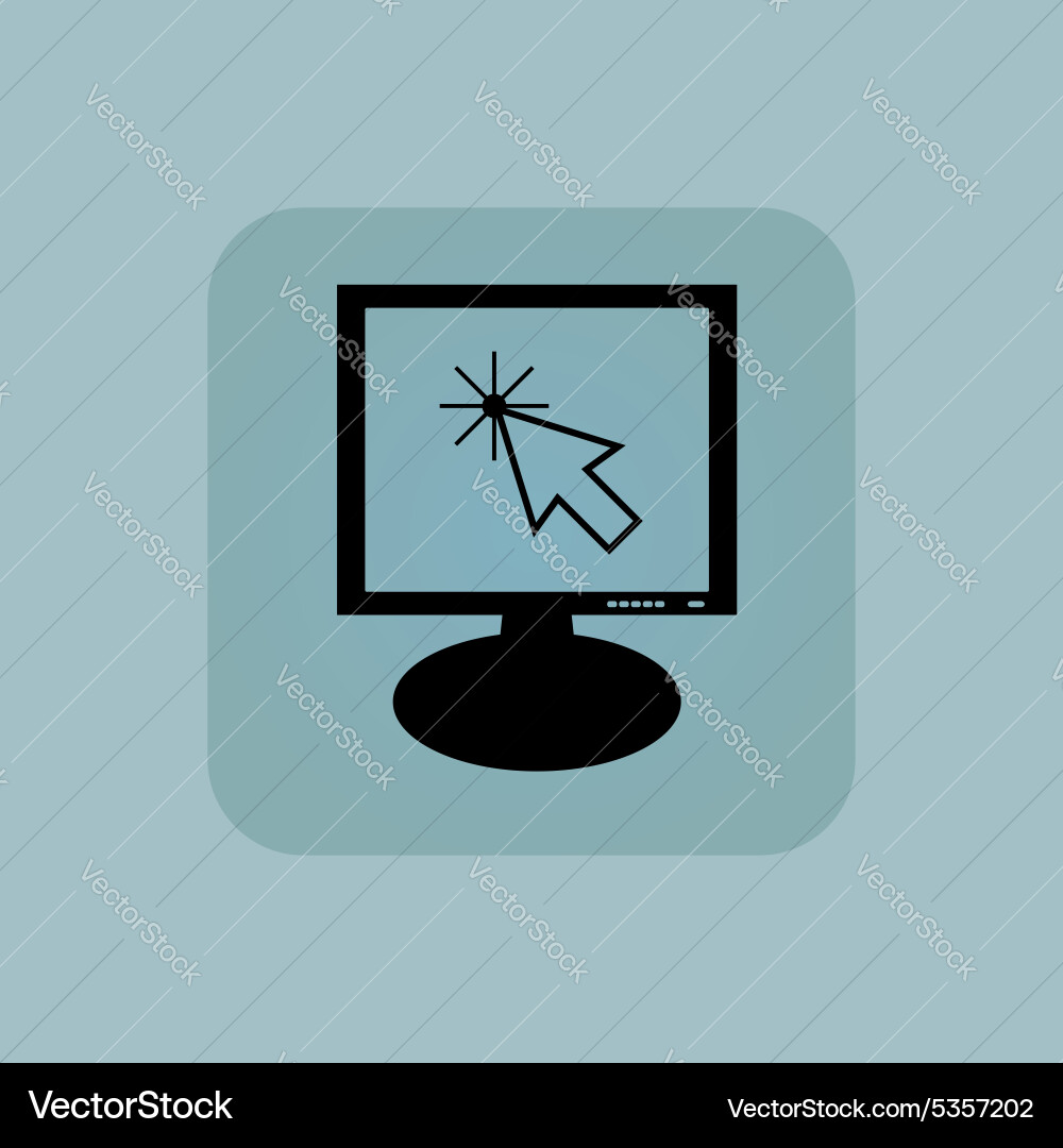 Pale blue arrow cursor monitor Royalty Free Vector Image