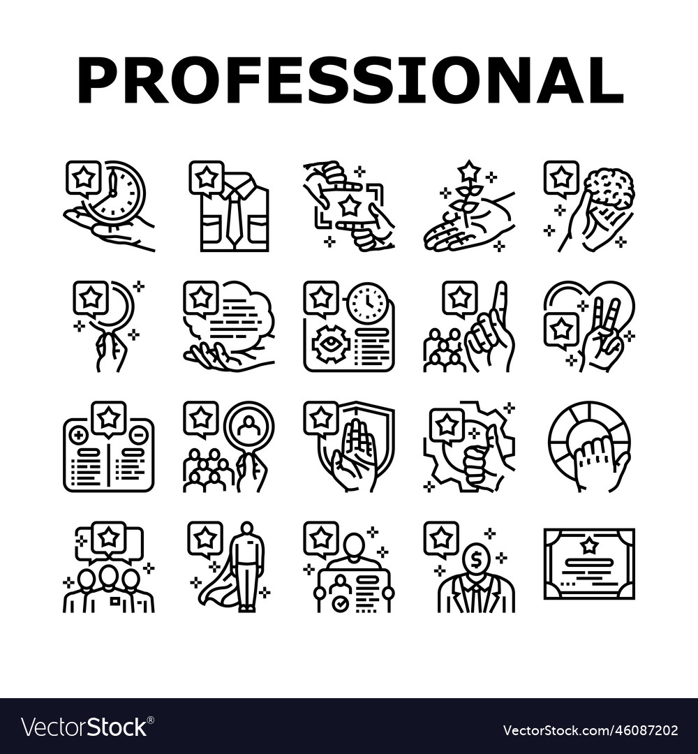 Professional worker person job icons set Vector Image