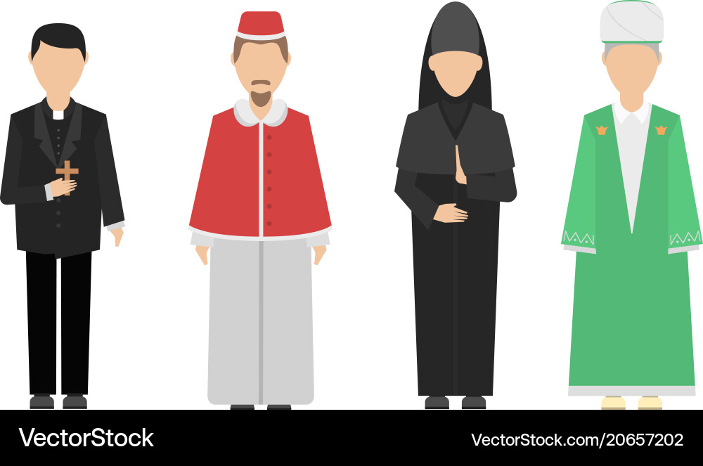Religion people characters group of Royalty Free Vector