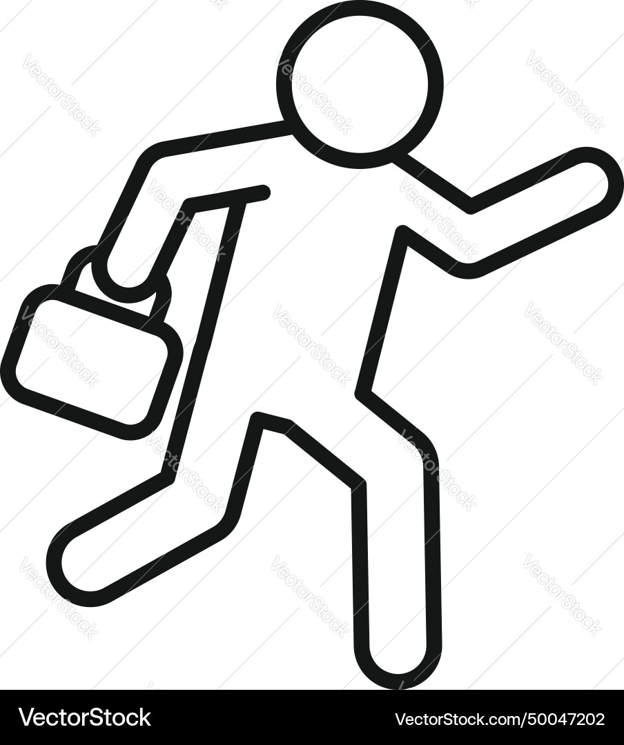 Running person work late icon outline Royalty Free Vector