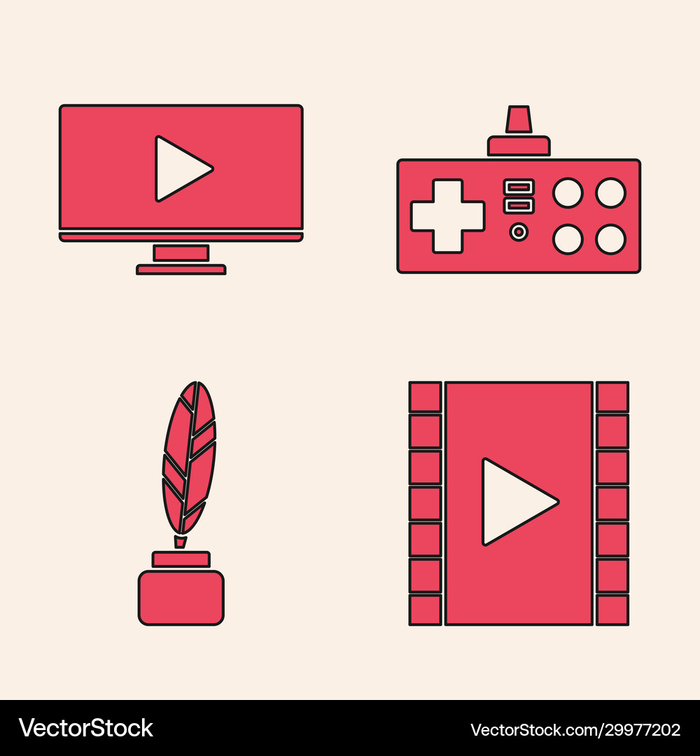 Set play video online play video gamepad Vector Image