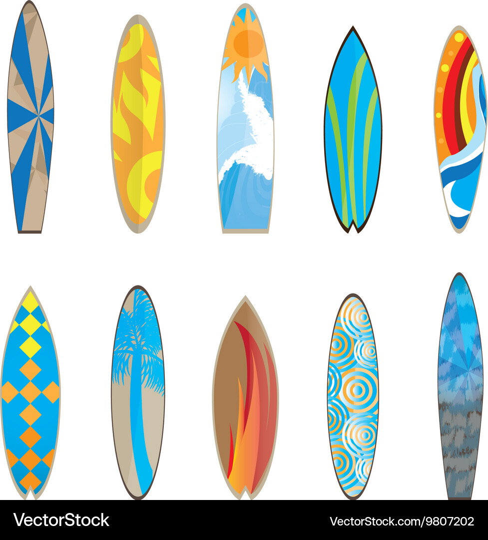 Surfboards Royalty Free Vector Image - VectorStock