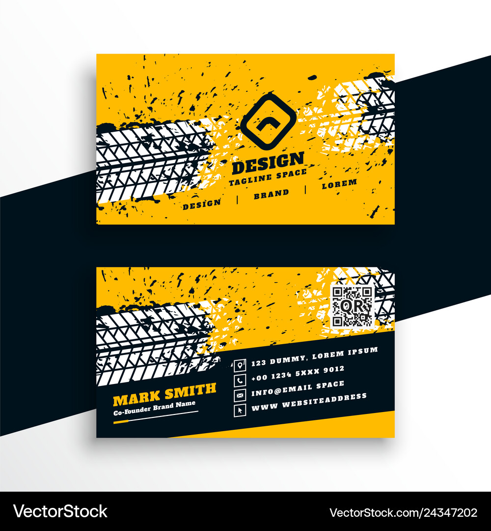 Tire Track Business Card Royalty Free Vector Image