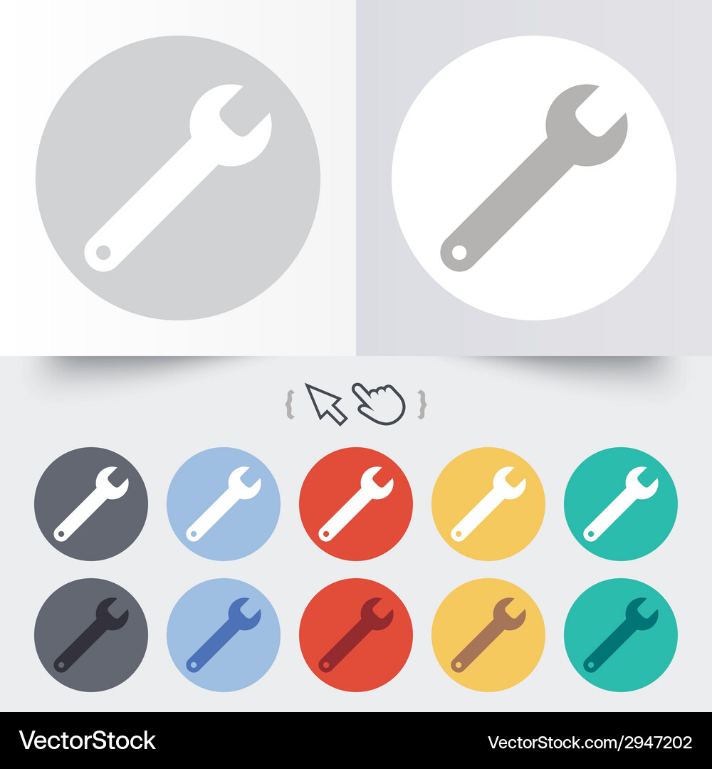 Wrench key sign icon service tool symbol Vector Image