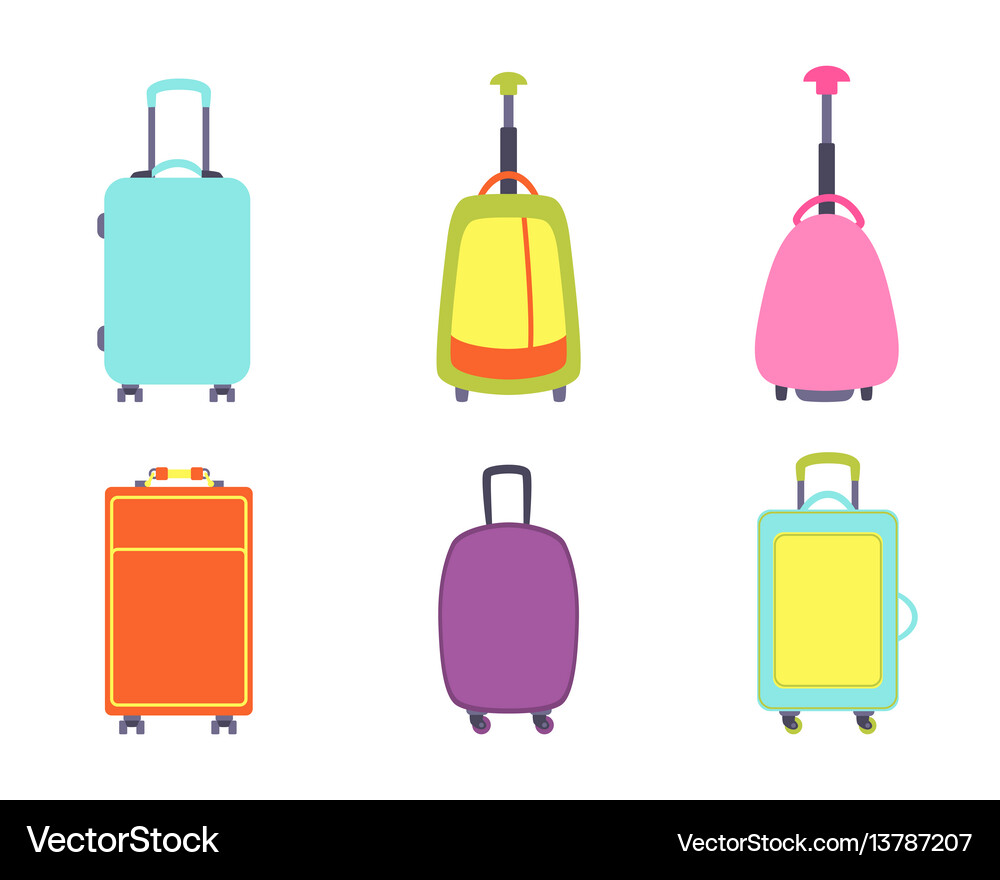 A set of modern suitcases Royalty Free Vector Image