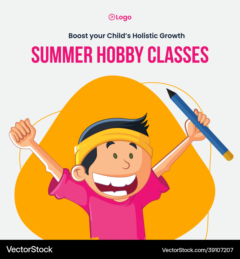 Banner design of summer hobby classes Royalty Free Vector