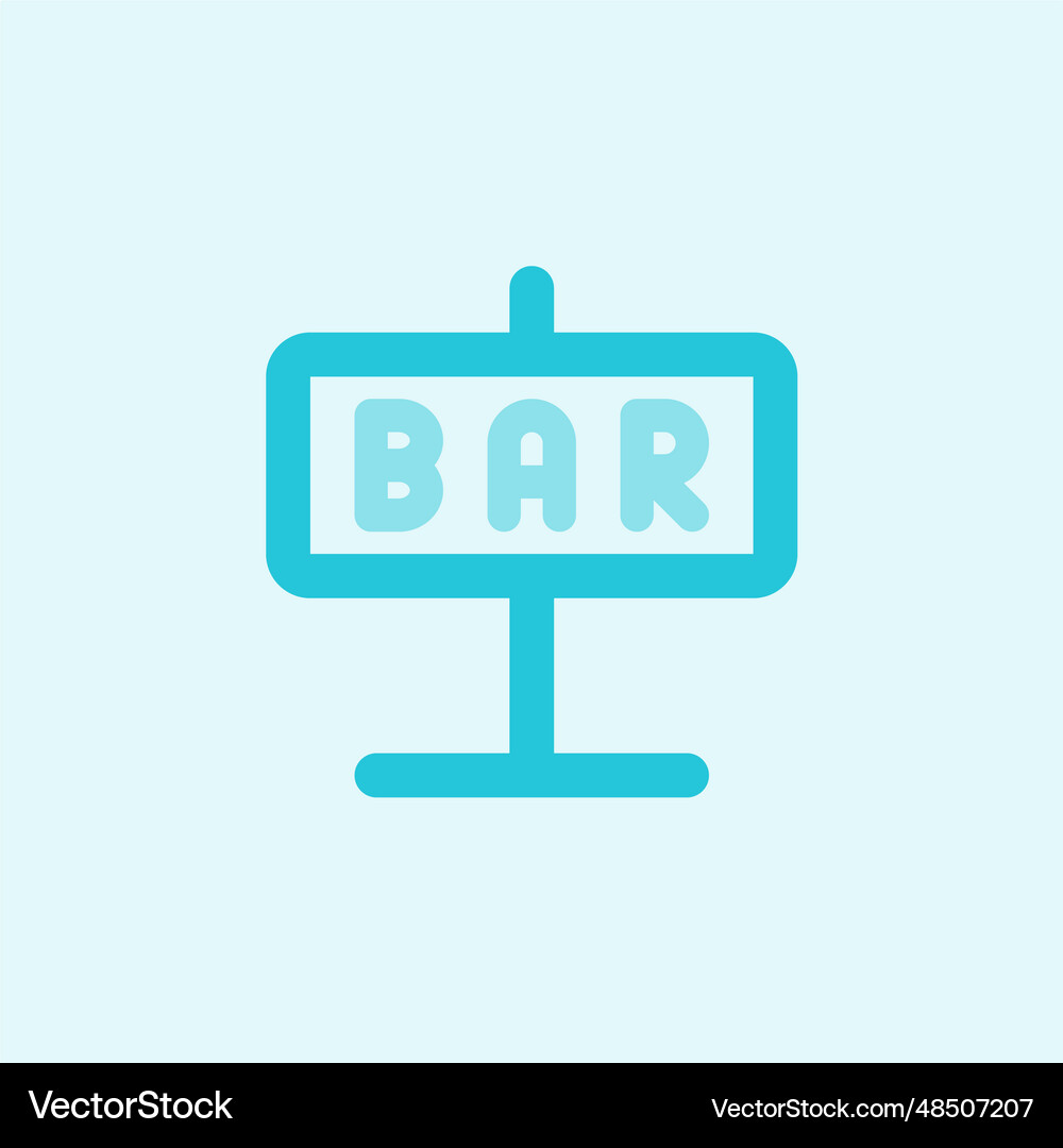 Bar sign board mounted on street side Royalty Free Vector