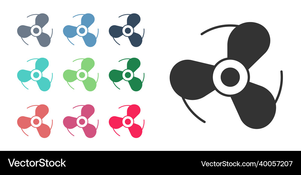 Black boat propeller turbine icon isolated Vector Image