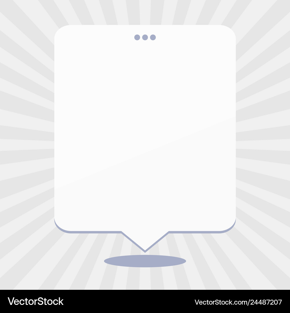 Blank rectangular shape speech bubble with 3 punch