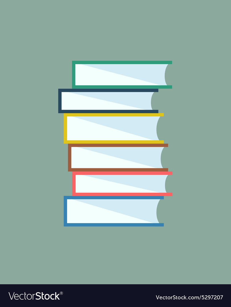 Books stack isolated school objects Royalty Free Vector