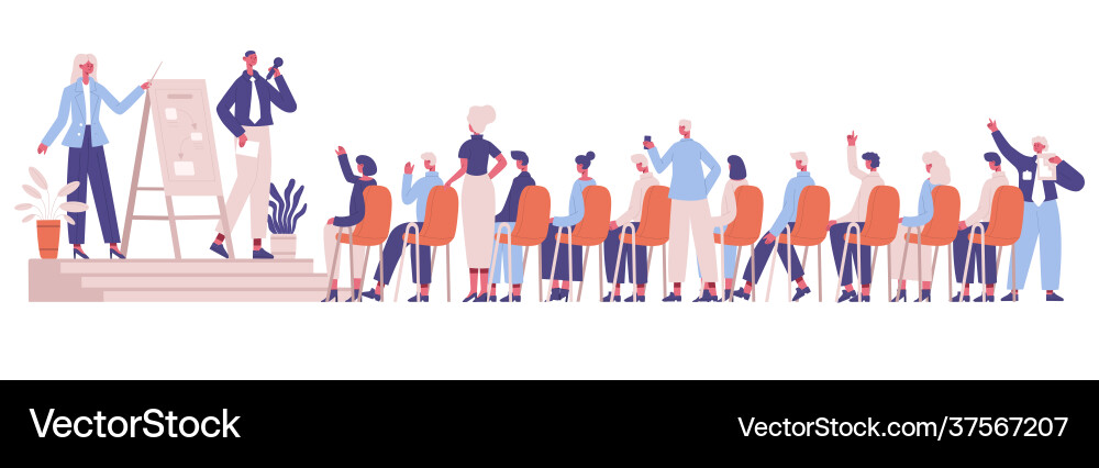 Business coach training office team Royalty Free Vector