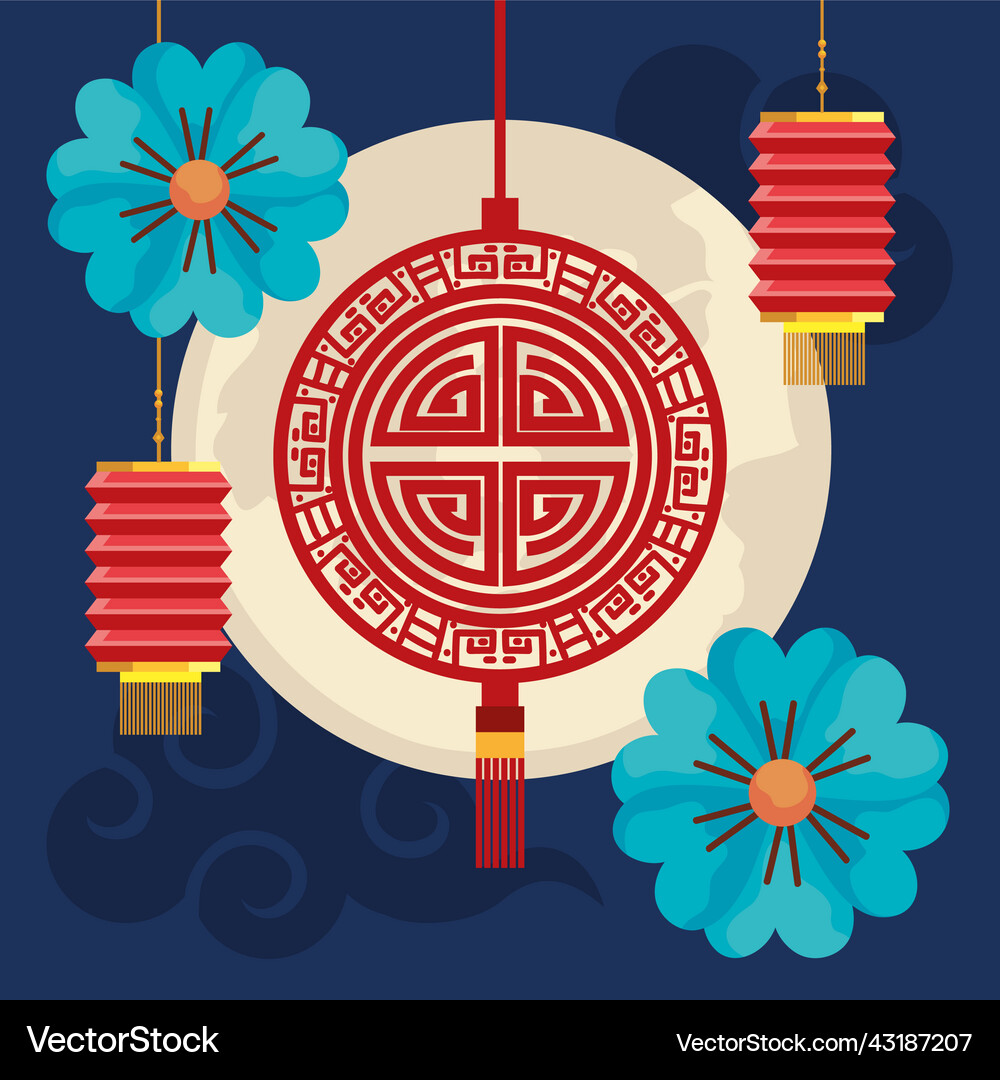 Chinese moon festival card Royalty Free Vector Image