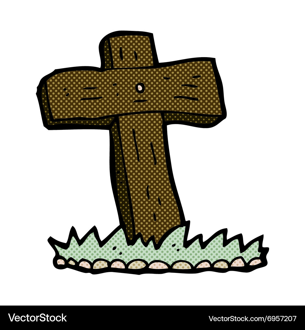 Wooden Cross Crucifix Cartoon Raster Version Stock