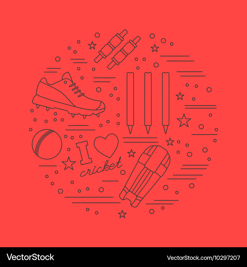 Cricket sport game graphic design concept Vector Image