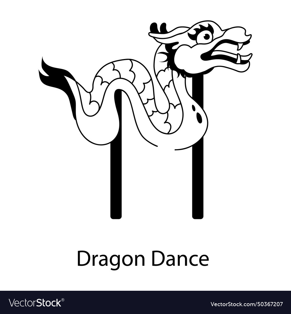 Dragon dance Royalty Free Vector Image - VectorStock