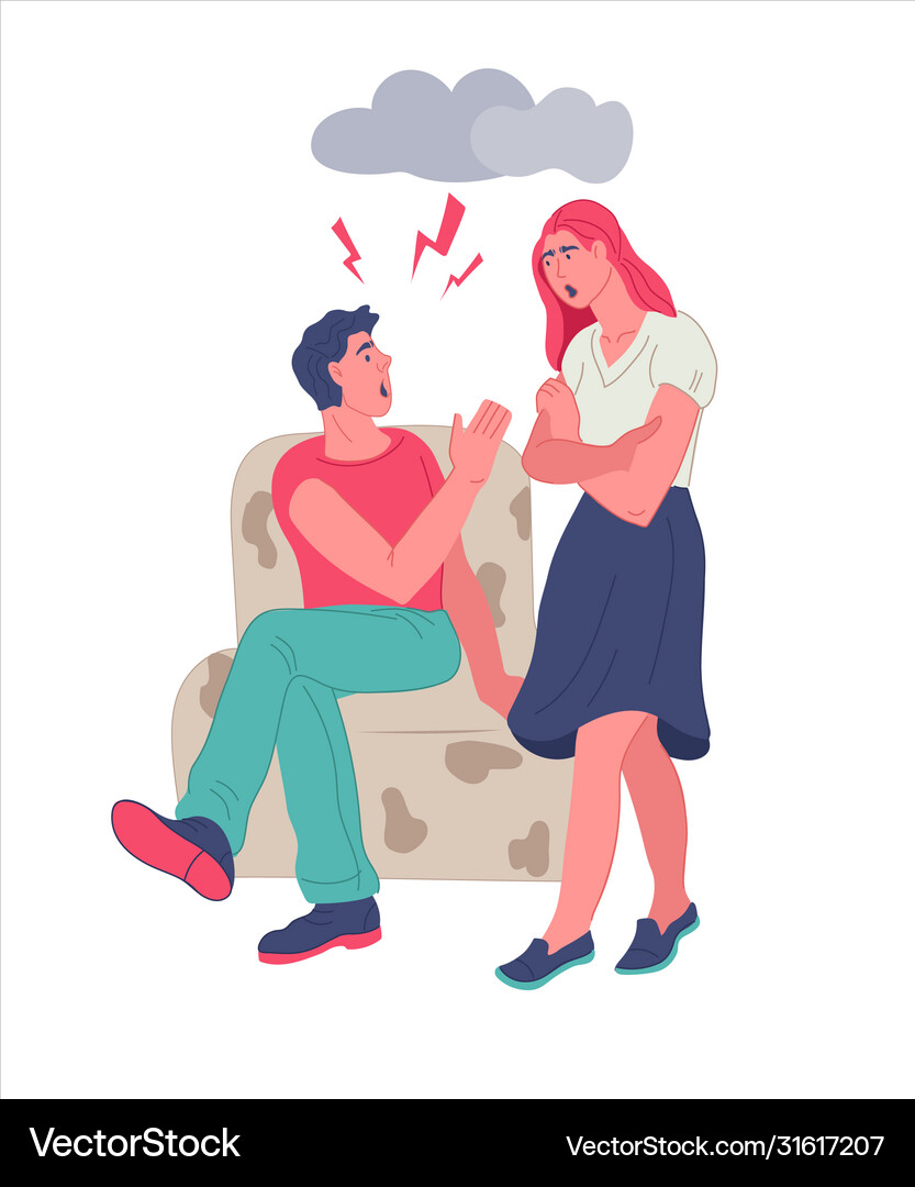 Family conflict or relationship problem - unhappy Vector Image