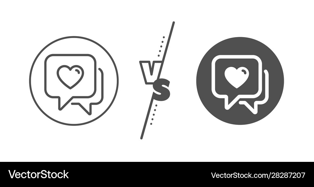 Heart line icon love chat sign Royalty Free Vector Image
