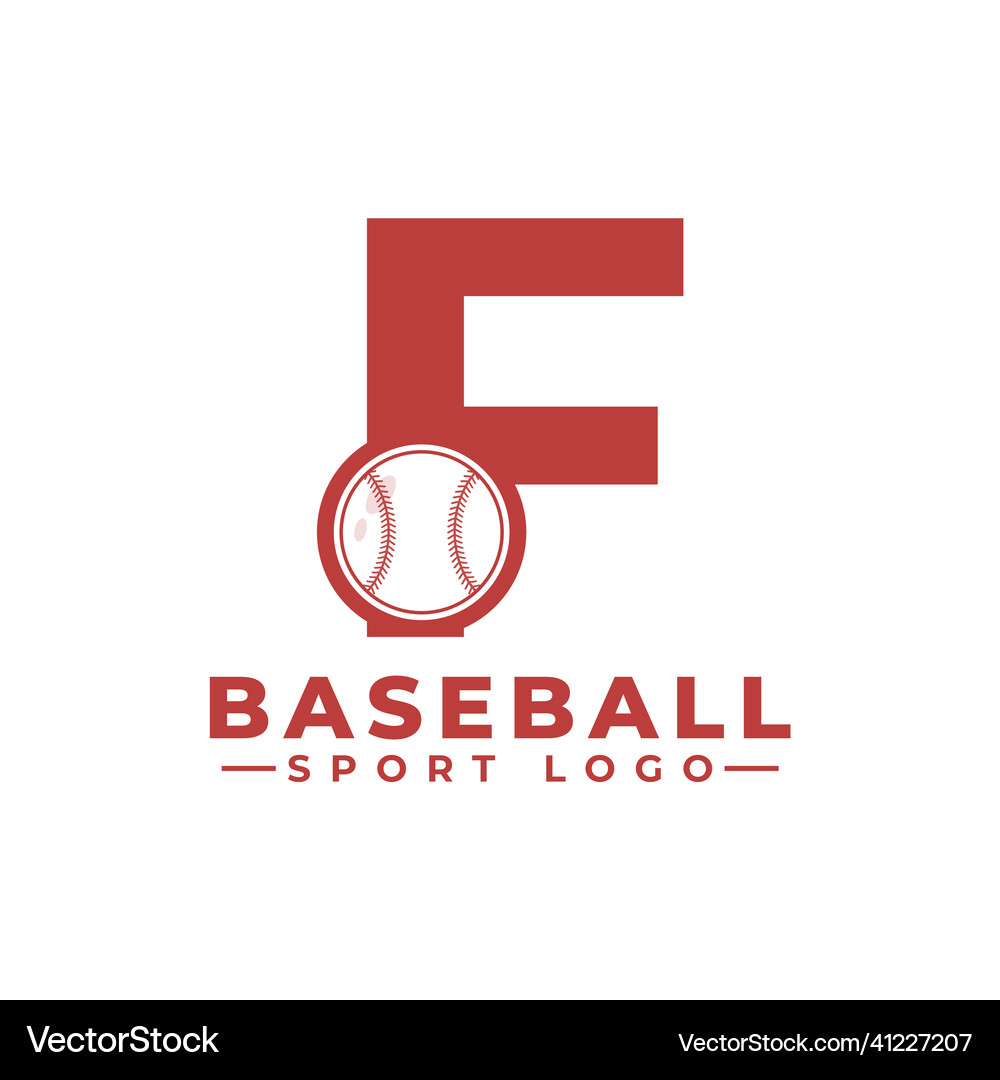 Letter f with baseball logo design design Vector Image