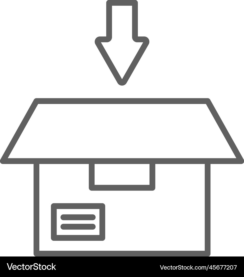Packing delivery service icon with black outline Vector Image