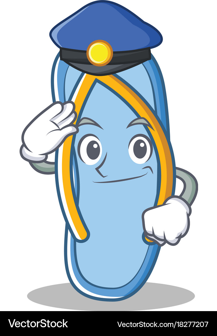 Police flip flops character cartoon Royalty Free Vector