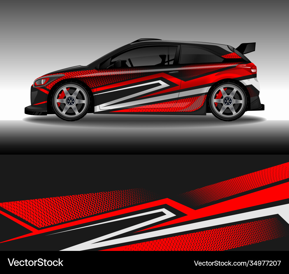 Wrap car decal design custom livery race rally Vector Image