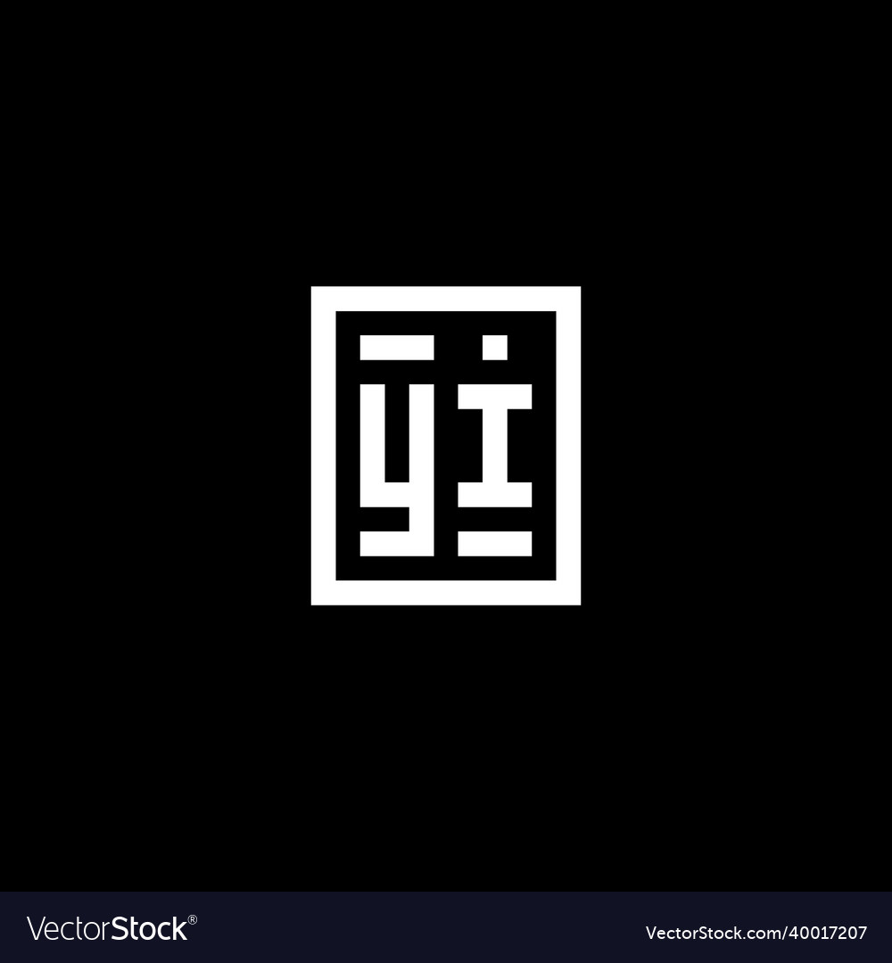 Yi initial logo with square rectangular shape Vector Image