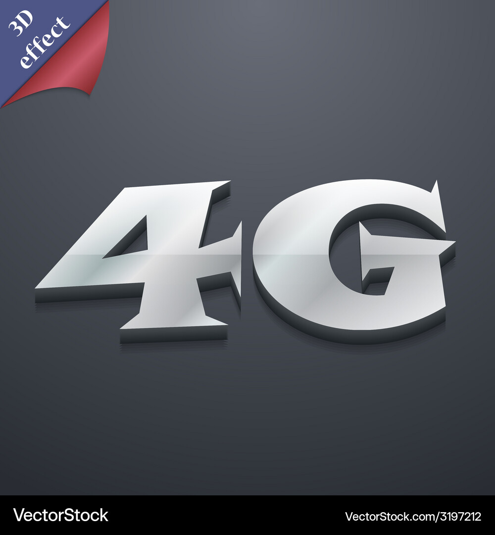 4g icon symbol 3d style trendy modern design Vector Image
