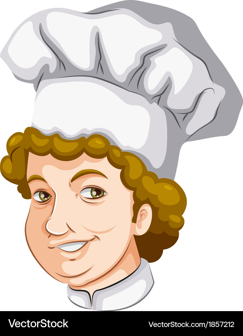 A head of curly-haired chef Royalty Free Vector Image