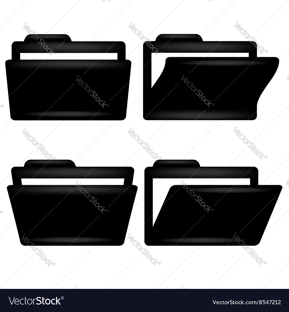 Black folder icon Royalty Free Vector Image - VectorStock