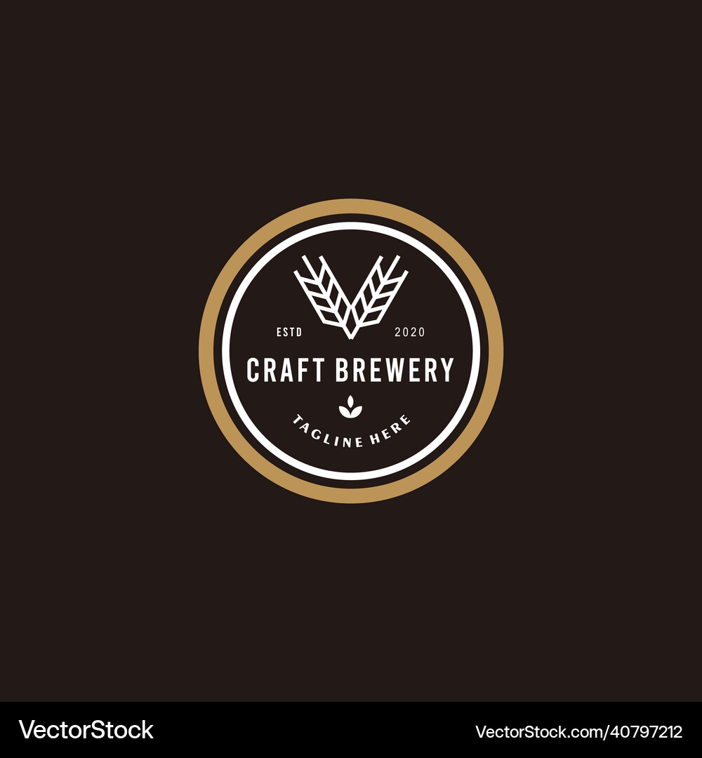 Brewery beer craft beer logo design Royalty Free Vector