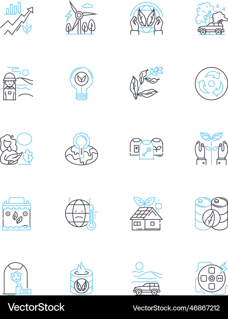 Cleanwater supply linear icons set aquifer Vector Image