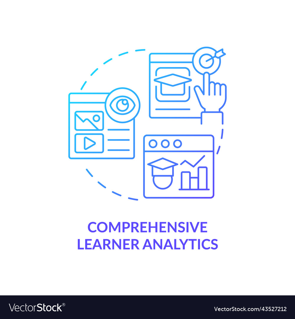 Comprehensive Learner Analytics Blue Gradient Vector Image