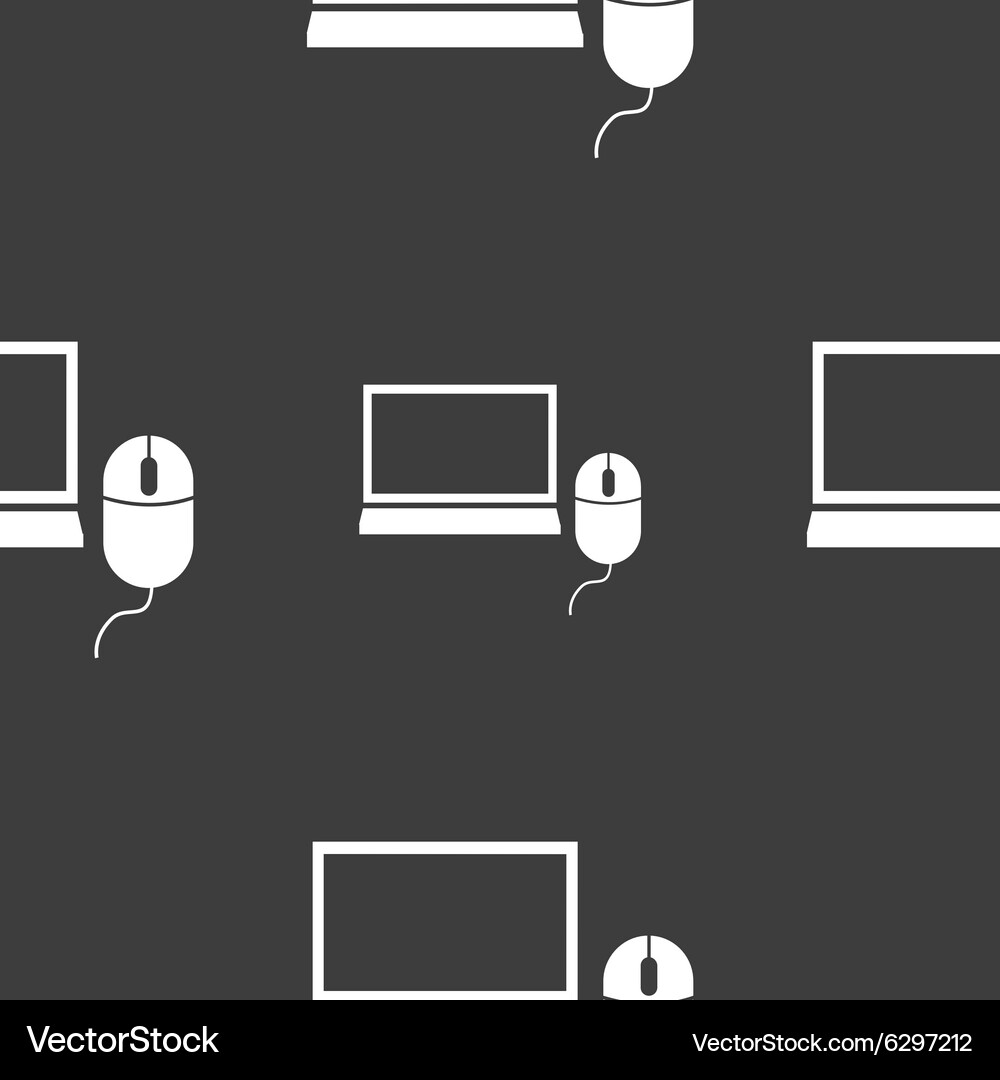 Computer widescreen monitor mouse sign icon Vector Image
