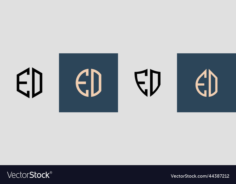Creative simple initial letters eo logo designs Vector Image