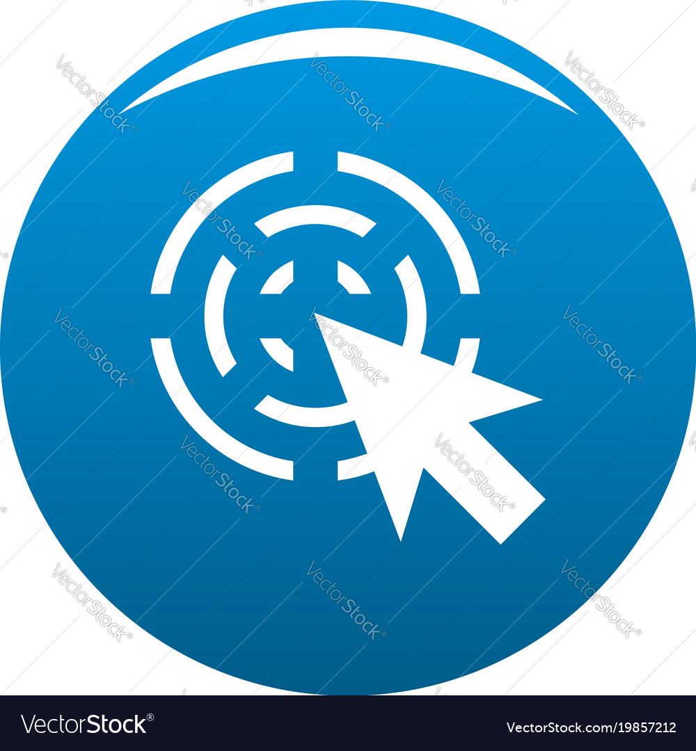 Cursor interactive icon blue Royalty Free Vector Image