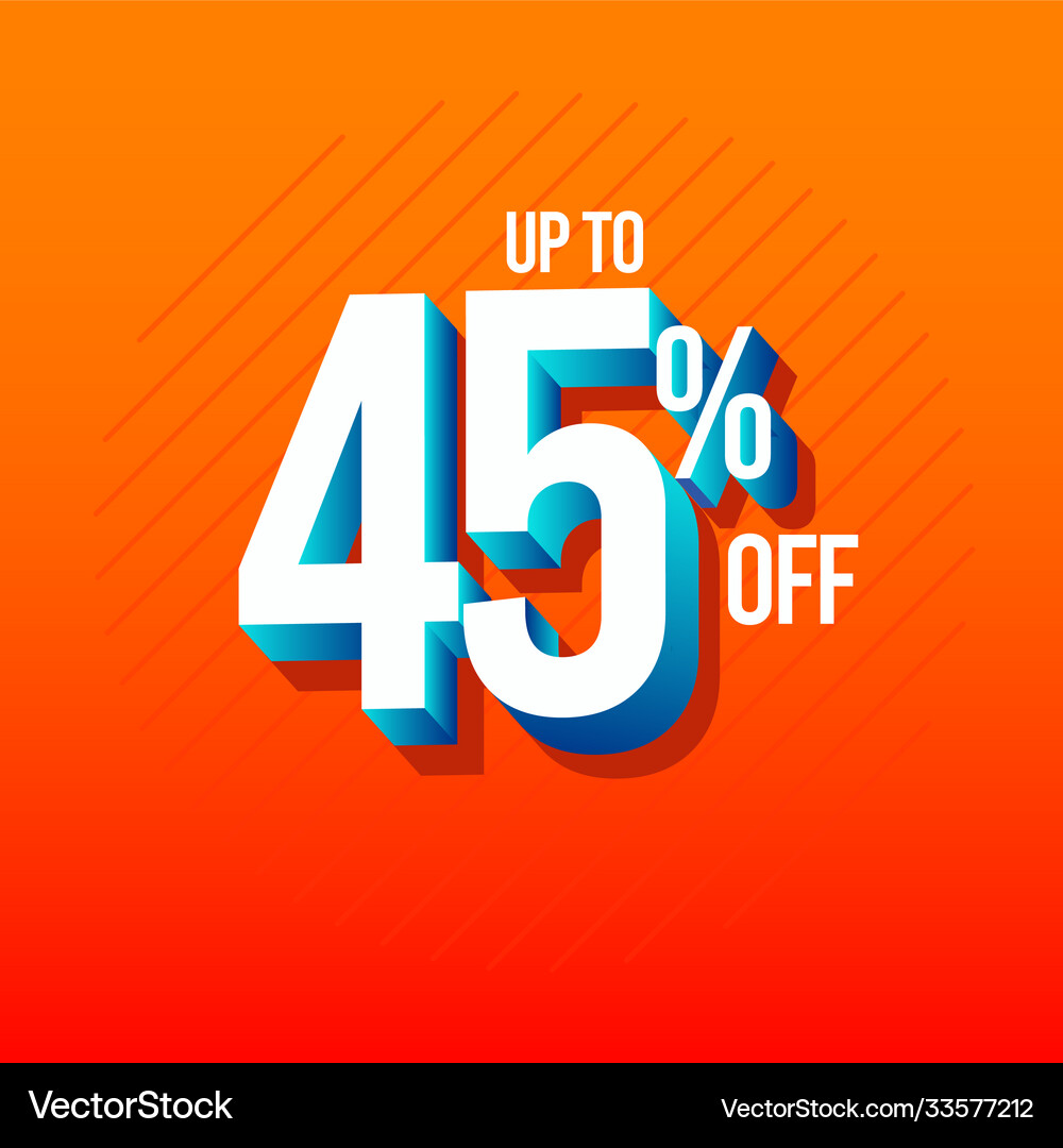 Discount up to 45 off label template design Vector Image