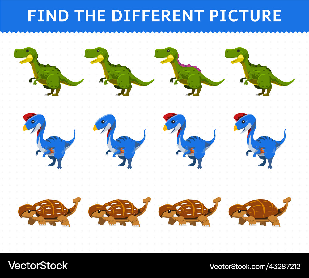 Education game for children find the different Vector Image