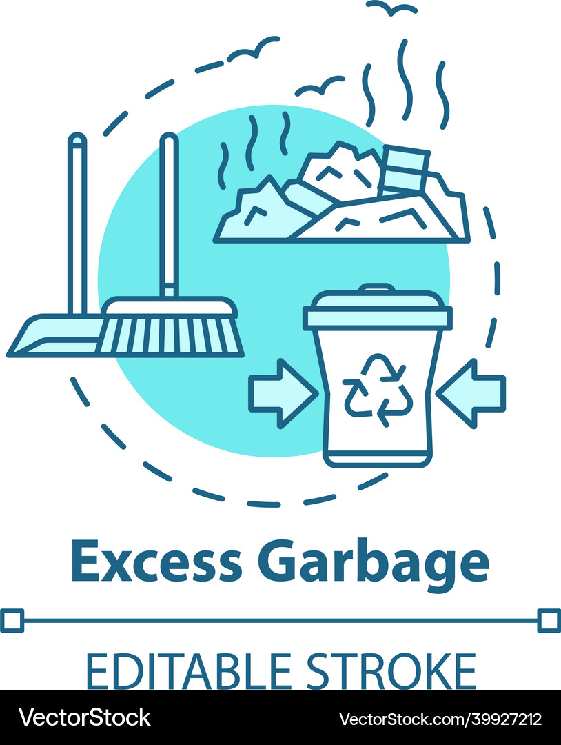 Excess garbage concept icon trash and rubbish Vector Image