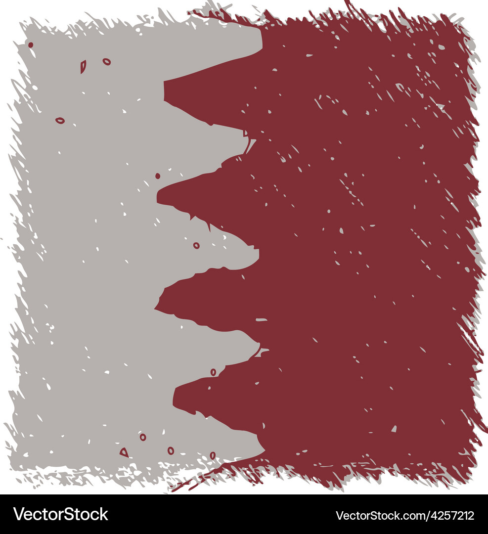 Flag of bahrain handmade square shape Royalty Free Vector